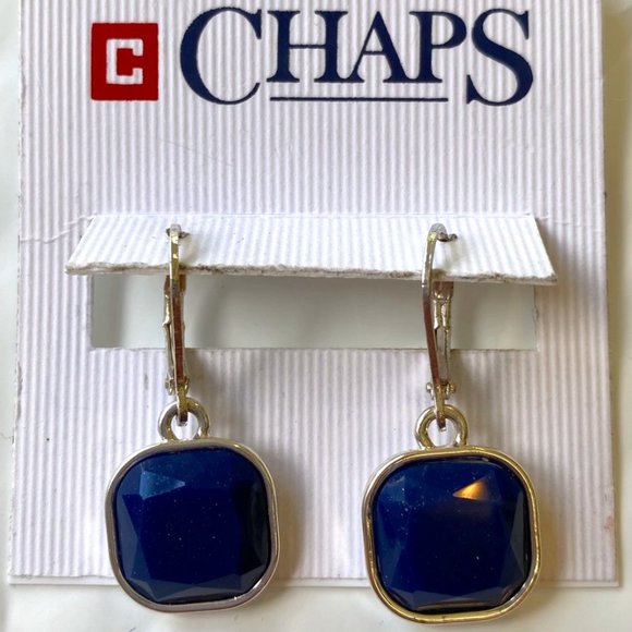 Chaps | Jewelry | Chaps Ralph Lauren Silver Blue Drop Earrings | Poshmark